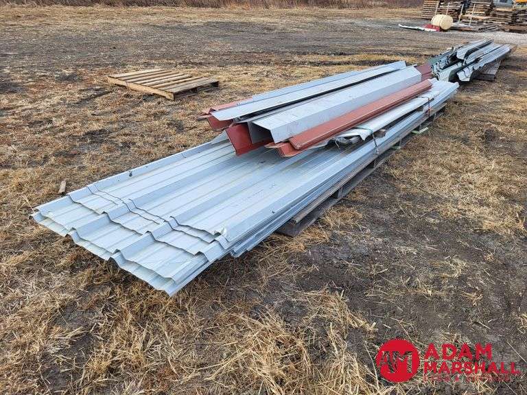 (1) Pallet of Misc. Steel Building Panels & Trim - Adam Marshall Land ...