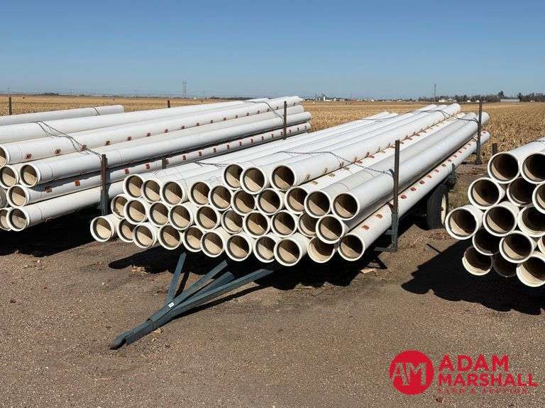 (34) Plastic Irrigation Pipe On Duo-Lift Irrigation Pipe Trailer - Adam ...