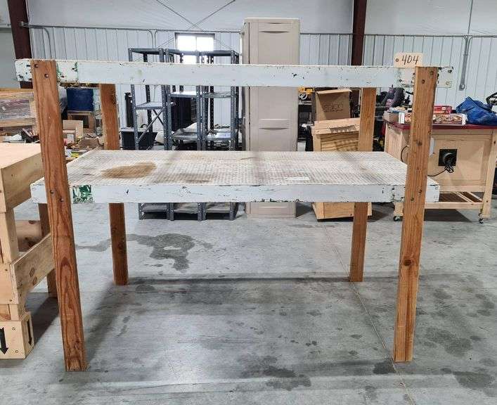 Metal and Wood Two-Tier Utility Workbench - Adam Marshall Land ...