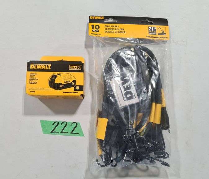 New DeWalt 20V Lithium-Ion Battery and 21-Inch Tarp Straps, 10-Pack ...
