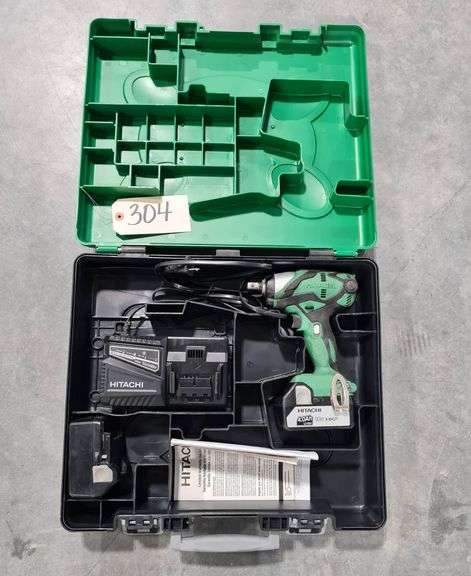Hitachi 18V Cordless Impact Wrench with Battery, Charger, and Case ...