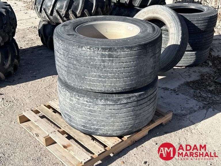 (2) Hankook Super Single Semi Tires w/ Rims - Adam Marshall Land ...