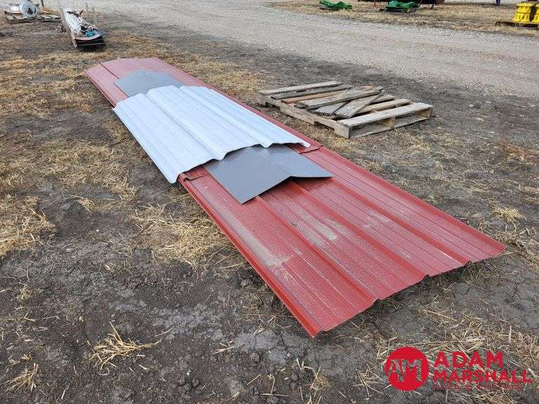 (1) Pallet of Misc. Steel Building Panels & Trim - Adam Marshall Land ...