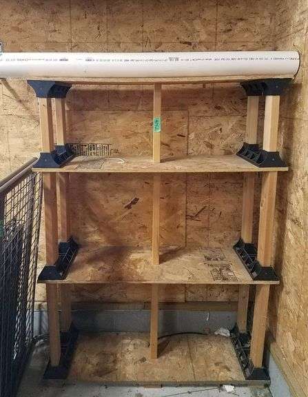 Wood and Plastic Shelving Unit with PVC Pipe - Adam Marshall Land ...