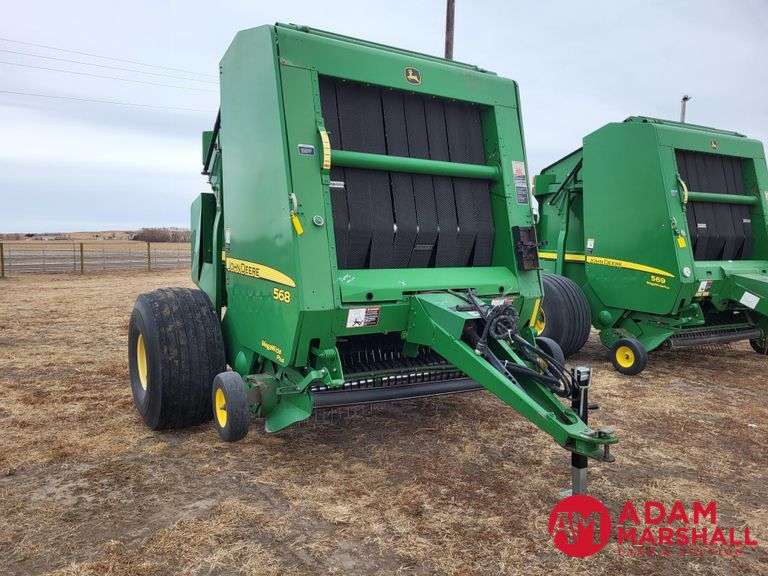John Deere Mega Wide Plus 568 Round Baler - Adam Marshall Land ...