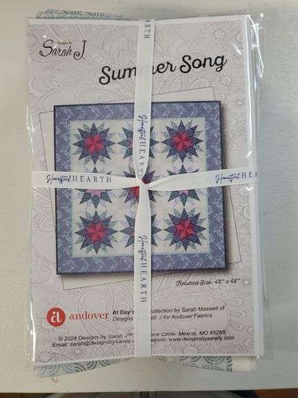 Andover Sarah J Summer Song Quilt Kit with Fabric - Marquette Auction ...