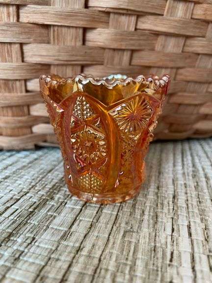 Imperial Glass Bellaire Marigold Carnival Glass Toothpick Holder ...