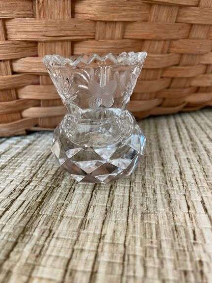 Faceted Crystal Toothpick Holder - Marquette Auction Services