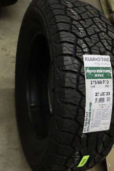 1- Kumho road venture AT52 275/60R20 Tire - Matthews Auctioneers