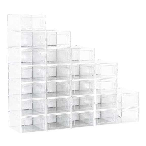 24 pack stackable plastic shoe storage box - Matthews Auctioneers