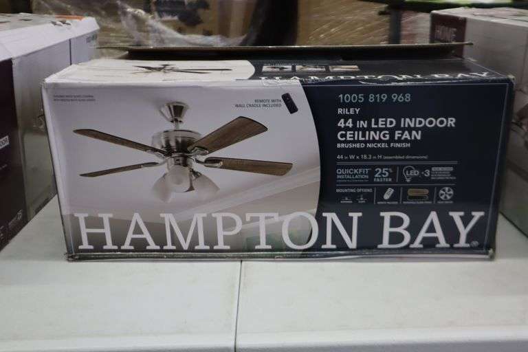 Hampton Bay Riley 44" LED Indoor Ceiling Fan - Matthews Auctioneers