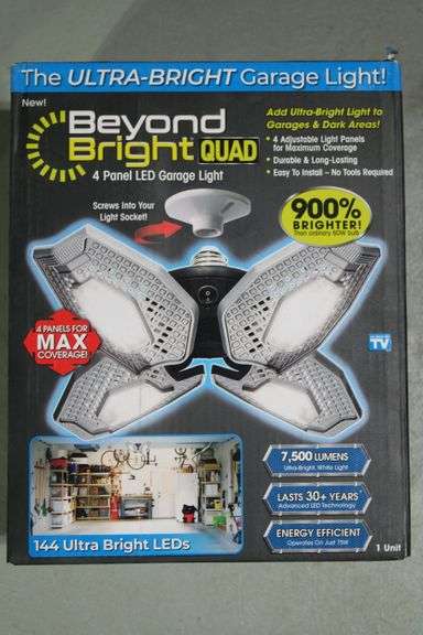 16 in. Black Single Pole 7500 Lumens 4 Panel LED Flush Mount Garage ...