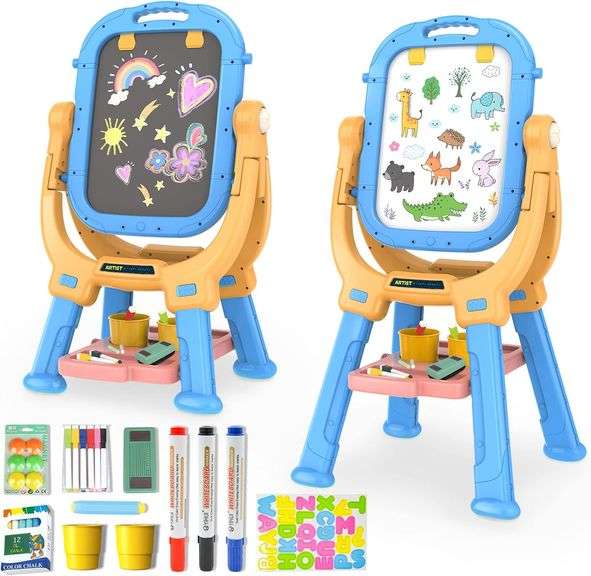 Amagoing Easel for Kid Double Sided Kids Art Easel with Magnetic ...