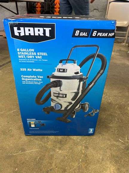 HART 8 Gallon 6 Peak HP Stainless Steel Wet/Dry Vacuum VOC812SW 3701 ...