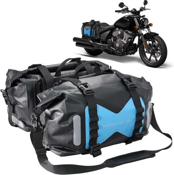 OXMART Motorcycle Saddlebags PVC 500D Motorcycle Luggage Saddlebags ...