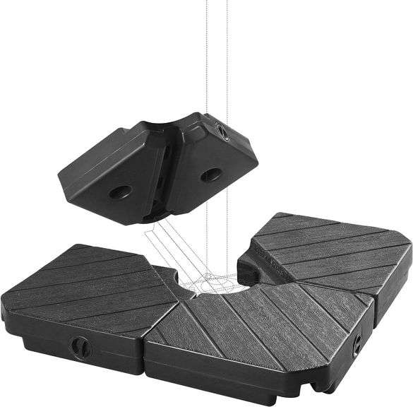 FRUITEAM Patio Offset Umbrella Base Stand 180 LBS Sand Filled Outdoor ...
