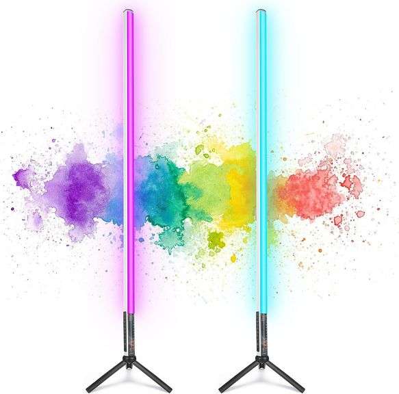 2 Pack 4ft Portable Battery Powered Tube Light 120cm Handheld LED Tube ...