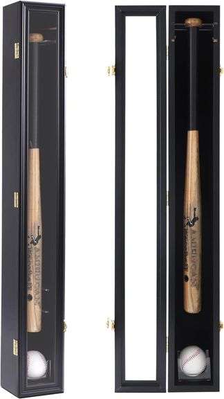 HOROW Baseball Bat Display Case Wooden Frame with Acrylic Transparent ...