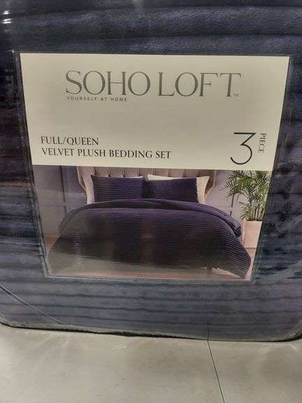 Soho loft full/queen velvet plush bedding set 3 piece - Matthews ...