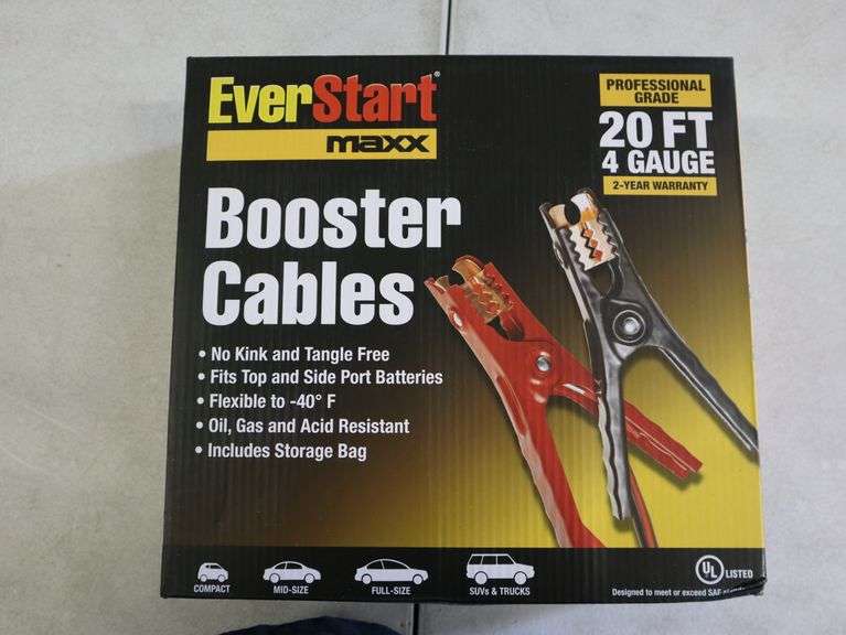 Everstart maxx booster cables 20' 4 gauge - Matthews Auctioneers