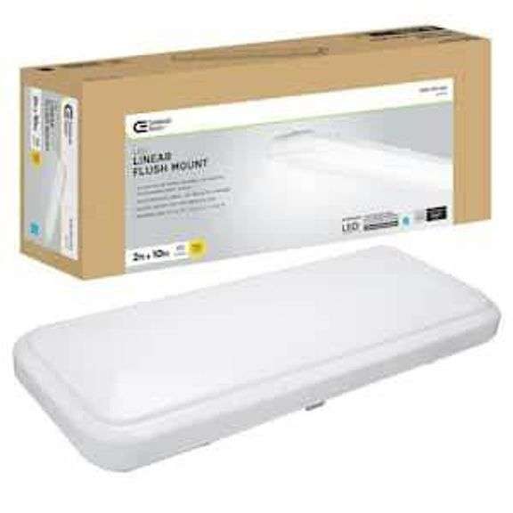 24 in. x 10 in. Rectangular Light Fixture LED Flush Mount 1500 Lumens ...