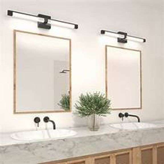 Tivoli 27 in. 1-Light Integrated LED Matte Black Modern Bath Vanity ...