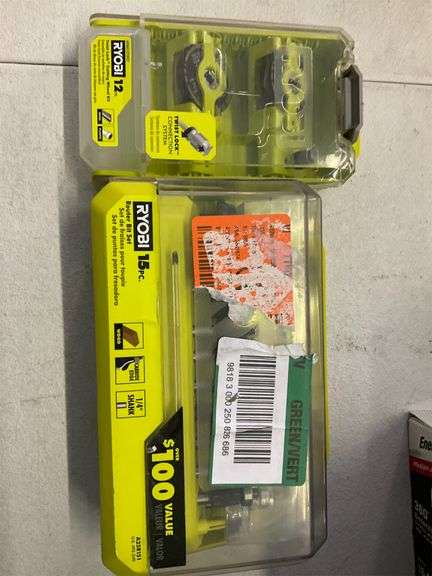 Ryobi 12 pc twist lock cutting wheel kit and Ryobi 15 pc router bit set ...
