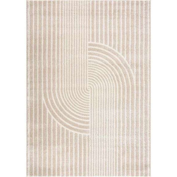 Abani Rugs Nuevo NUE150A Cream/Beige Arch Pattern Knot Area Rug, 4' X 6 ...