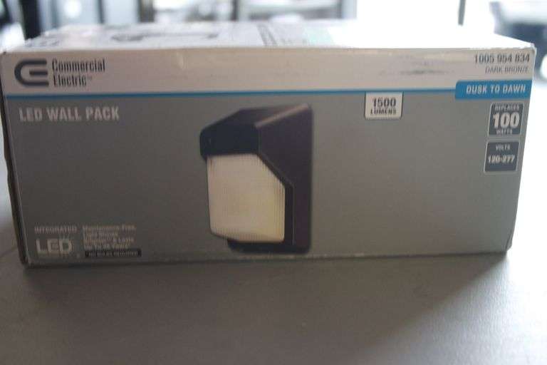 75W Equivalent Integrated LED Bronze Outdoor Wall Pack Over Door Light ...