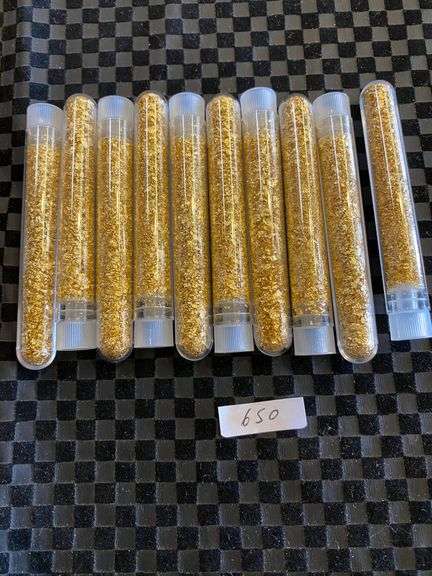 Gold flake .999 tubes REAL GOLD - Matthews Auctioneers