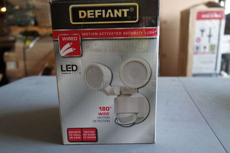 DEFIANT 80 Watt Equivalent 1200 Lumen 180 Degree White Motion Sensing ...