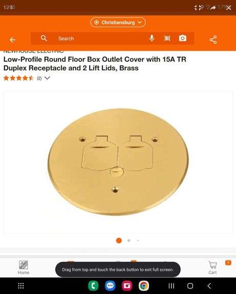 NEWHOUSE ELECTRIC Low-Profile Round Floor Box Outlet Cover with 15A TR ...