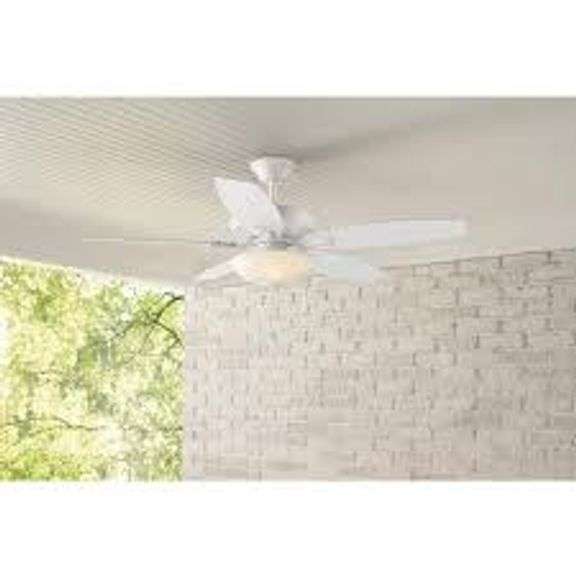 Hampton Bay North Pond 52 in. Indoor/Outdoor LED Matte White Ceiling ... Hampton Bay North Pond 52 in. Indoor/Outdoor LED Matte White Ceiling ...