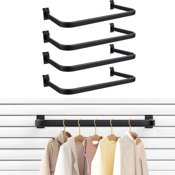 ALPHAMINO 4 Pack 24 Inch Slat Wall Hangrail Tubing Handrail U-Shaped ...