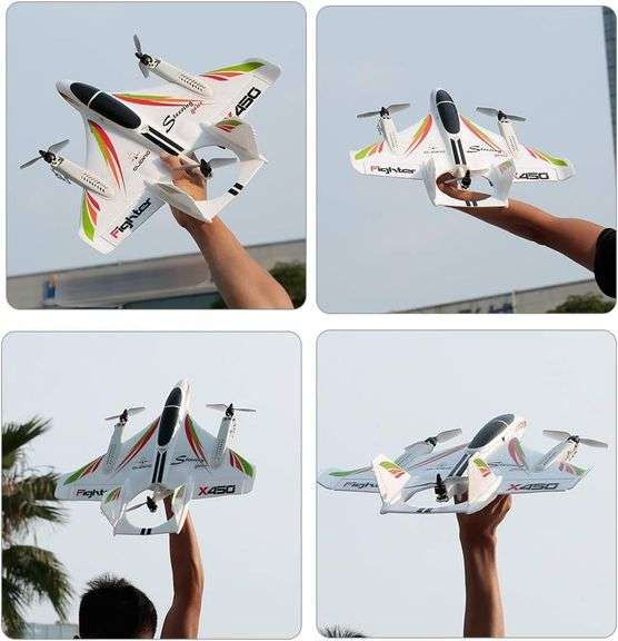 GoolRC WLtoys XK X450 RC Airplane, 2.4G Remote Control 6 Channel ...