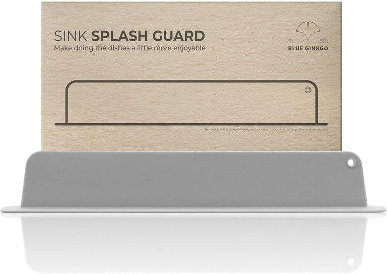 BLUE GINKGO Sink Splash Guard - (Upgraded Design) Premium Silicone ...