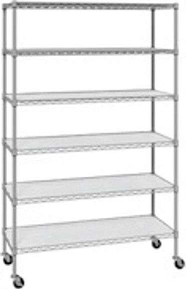 6-Tier NSF Heavy Duty Wire Shelving, Rolling Shelf Organizing Neat ...