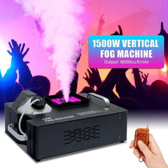 TCFUNDY 1500W Fog Machine for Halloween, DMX RGB 3 in1 24 LED Smoke ...