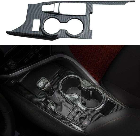 XITER 1Pcs ABS Carbon Fiber Black Gear Shift Knob Console Panel Trims ...