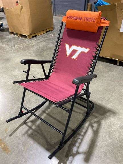 Outdoor Rocking Chair, Virginia Tech Logo - Matthews Auctioneers
