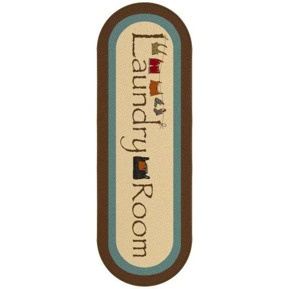 Laundromat Collection Non-Slip Rubberback Bordered 2x5 Laundry Room ...