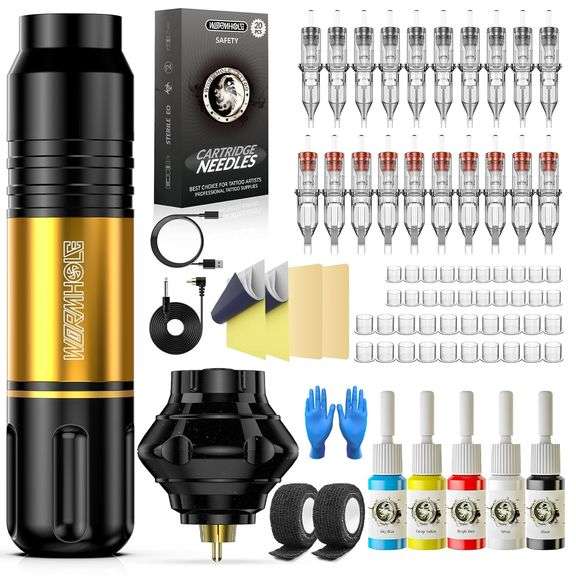 Wormhole Tattoo Gun Kit Wireless Tattoo Kit Wireless Tattoo Machine Kit ...
