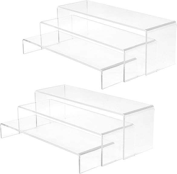 6 Pcs Large Acrylic Risers, 4" Widen Clear Rectangular Amiibo Funko POP ...