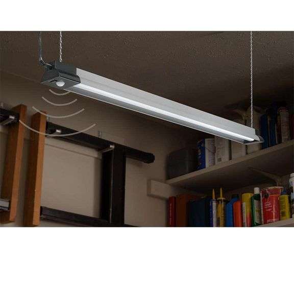 40 in. 64-Watt Equivalent Black Brushed Nickel PIR Motion Sensor LED ...