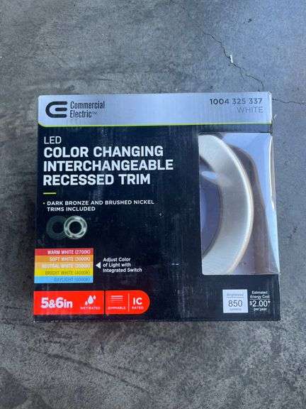 5/6 in. Integrated LED Recessed Retrofit Light Trim with CCT with ...