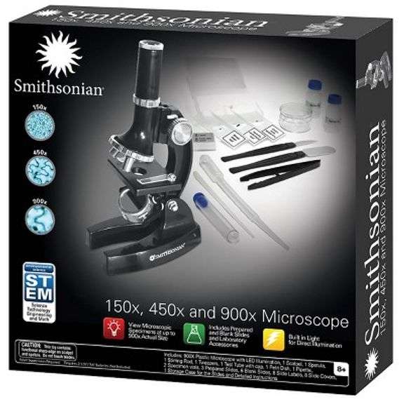 Smithsonian 150X, 450X, 900X Microscope Kit - Matthews Auctioneers
