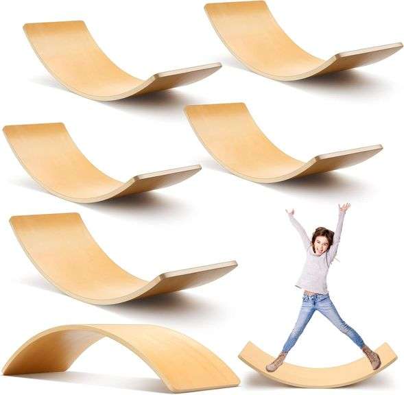 Lenwen 6 Pcs Wooden Wobble Balance Board for Kids, 35 Inch Toddler ... Lenwen 6 Pcs Wooden Wobble Balance Board for Kids, 35 Inch Toddler ...