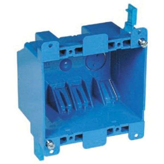 (9) wCARLON 2-Gang Blue Plastic Old Work Standard Switch/Outlet Wall ...