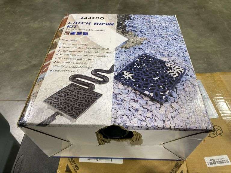 Gutter Downspout Extensions Big Kit, Catch Basin + 2pcs Pipes, Low ...