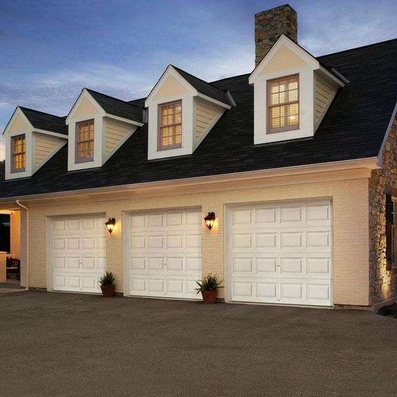 Classic Steel Short Panel 8 ft x 7 ft Non-Insulated White Garage Door ...